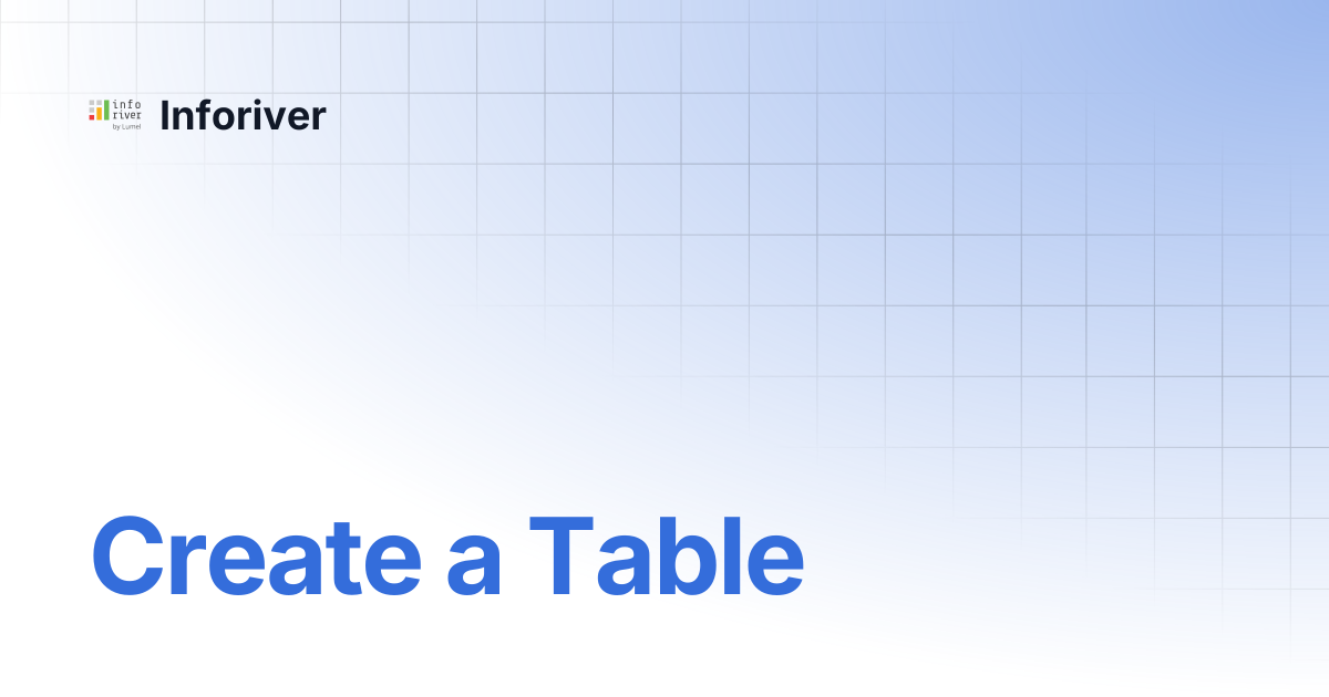 Create a Table | EDITable | Inforiver