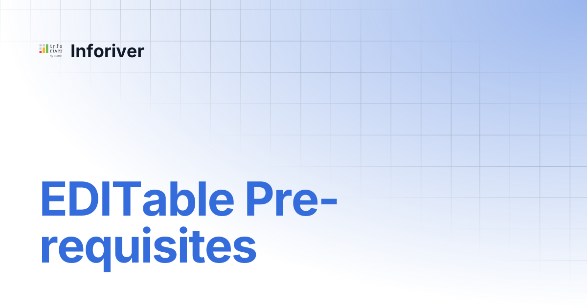 EDITable Pre-requisites | EDITable | Inforiver