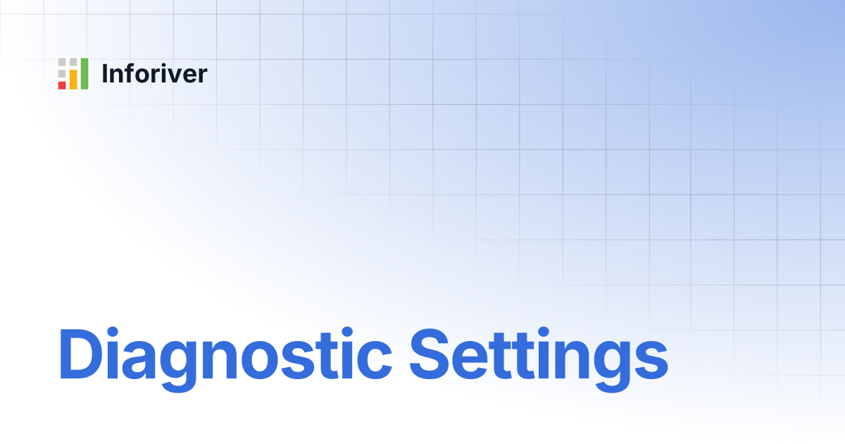 Diagnostic Settings | On-Prem Writeback Matrix Deployment Guide | Inforiver