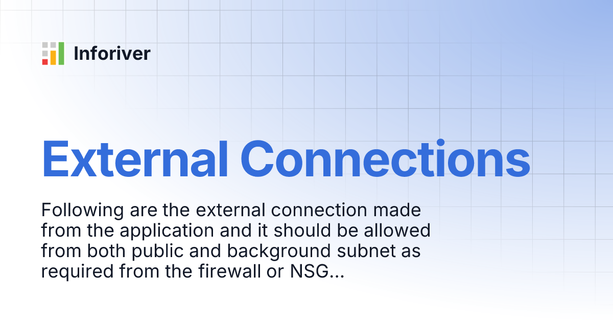 External Connections | Deployment Guide for On-Prem Writeback Matrix ...