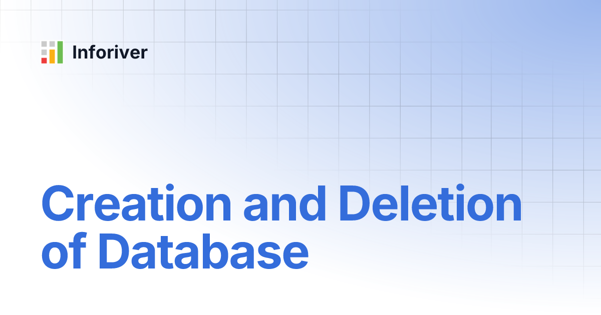 Creation and Deletion of Database | Inforiver