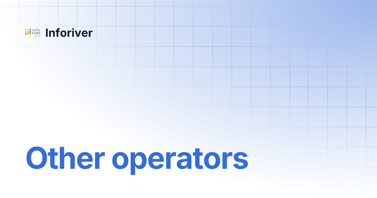 Other operators | Premium Table | Inforiver
