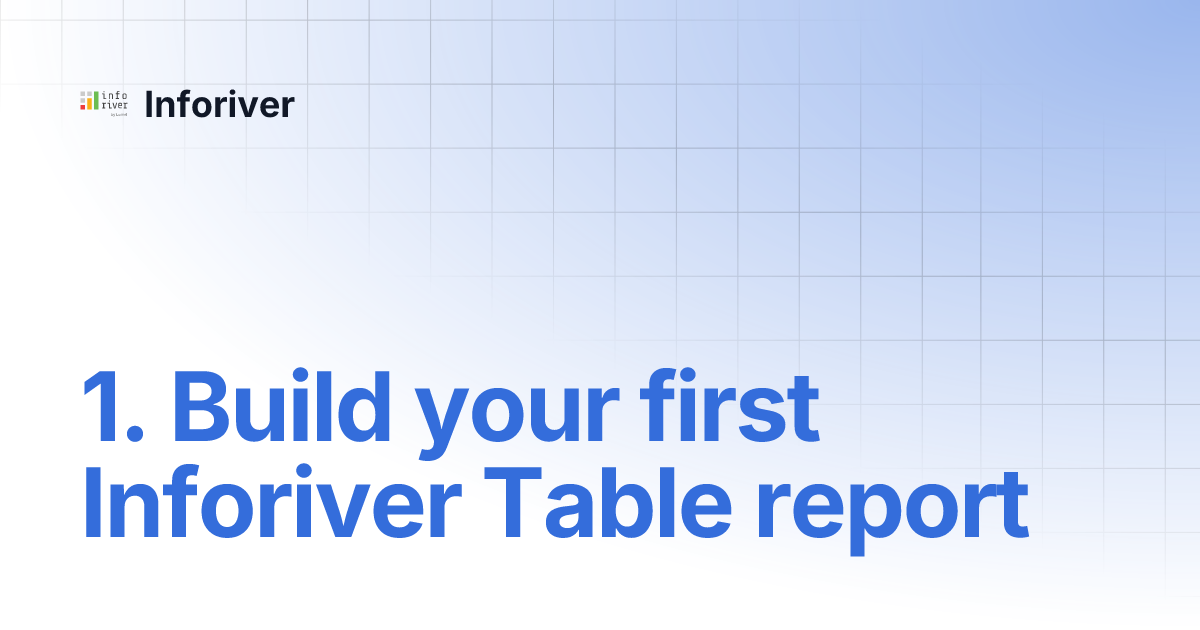 1. Build your first Inforiver Table report | Premium Table | Inforiver