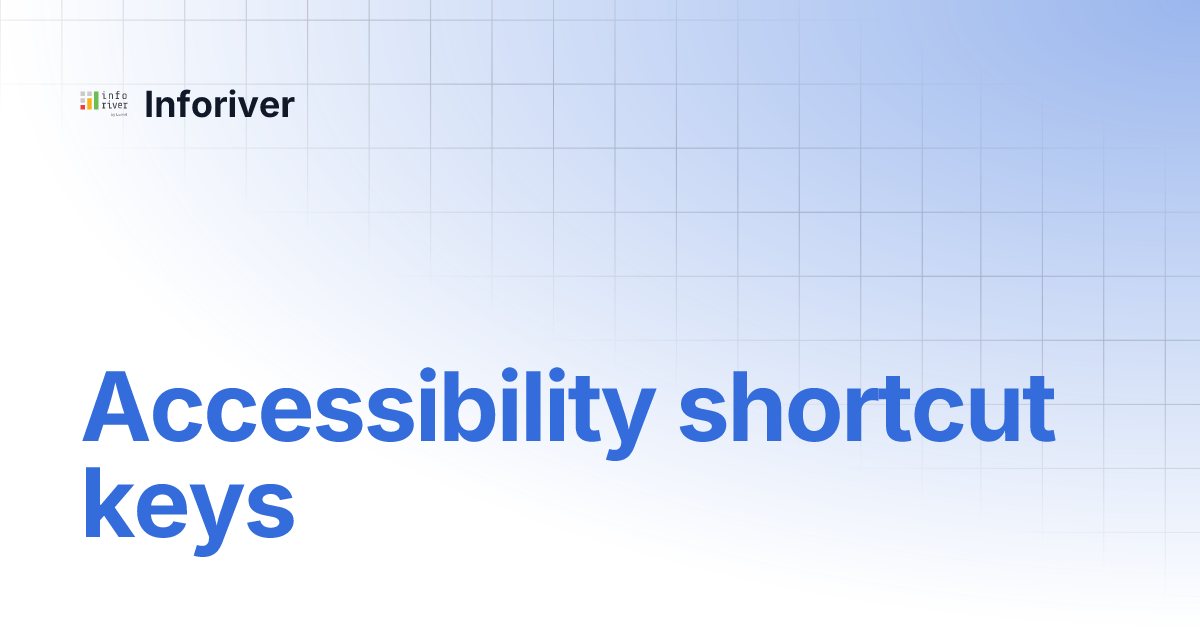 Accessibility shortcut keys | Premium Table | Inforiver