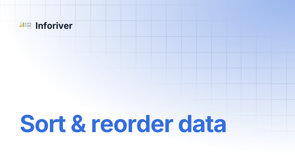 Sort & reorder data | Premium Table | Inforiver