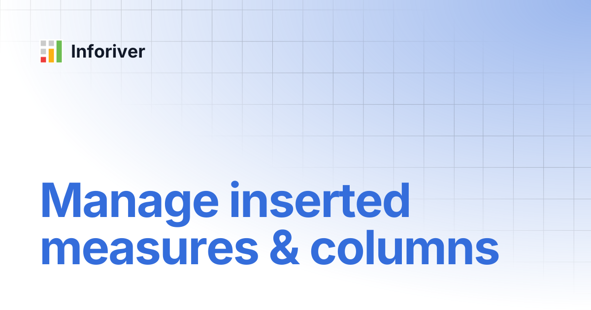 Manage Inserted Measures And Columns Inforiver 8669