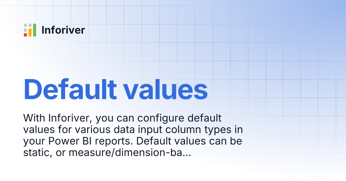 Default values | Inforiver