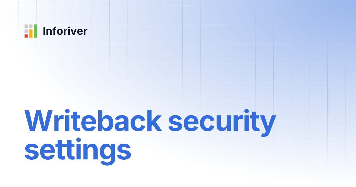 Writeback security settings | Inforiver