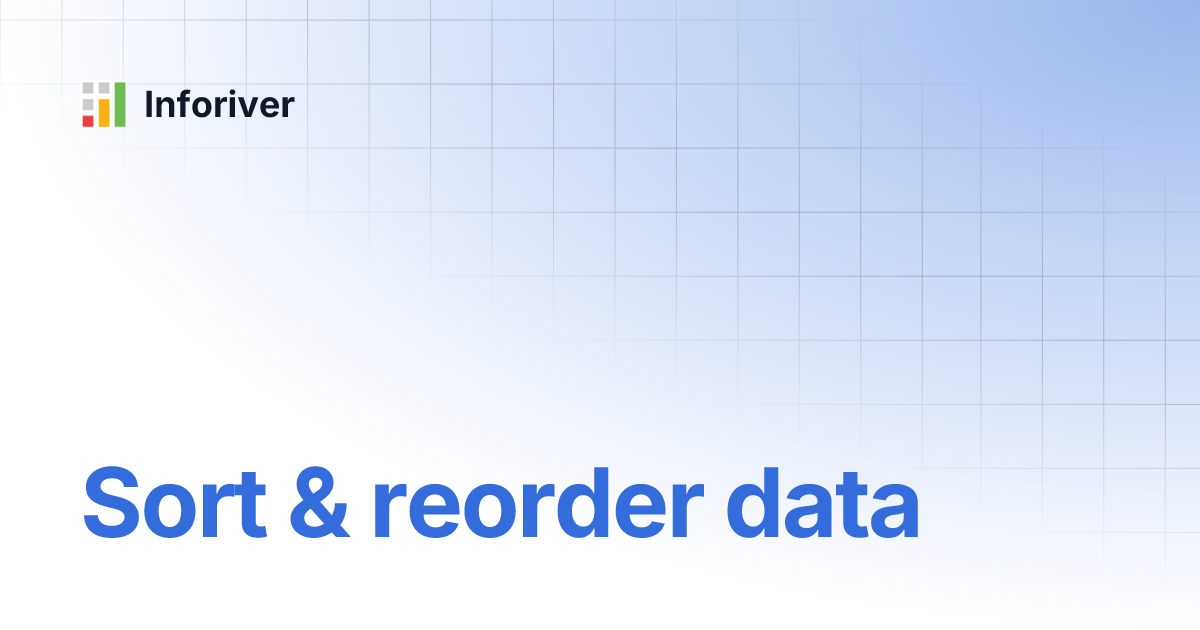 Sort & reorder data | Inforiver