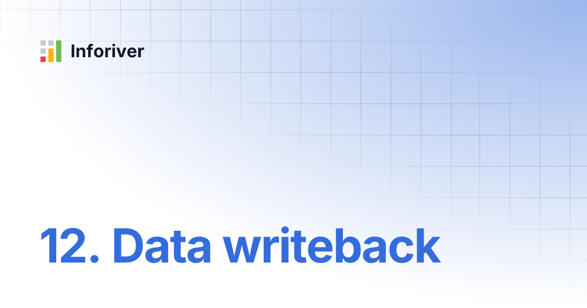 12. Data writeback | Inforiver