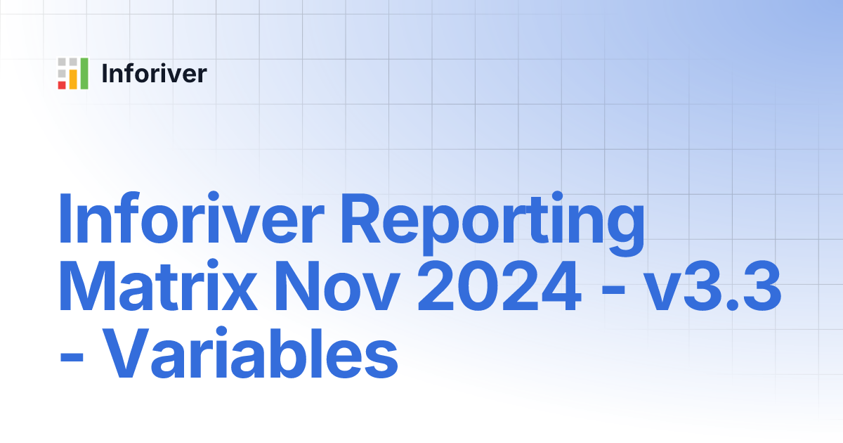 Inforiver Reporting Matrix Nov 2024 - v3.3 - Variables | Inforiver