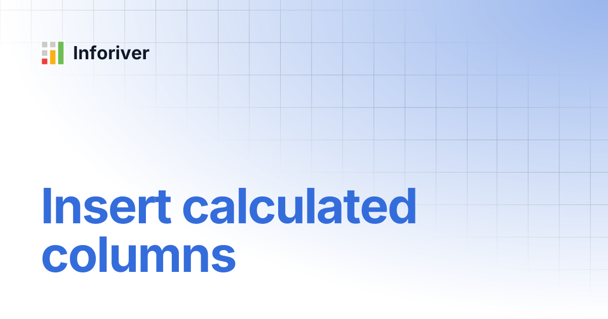 Insert calculated columns | Inforiver