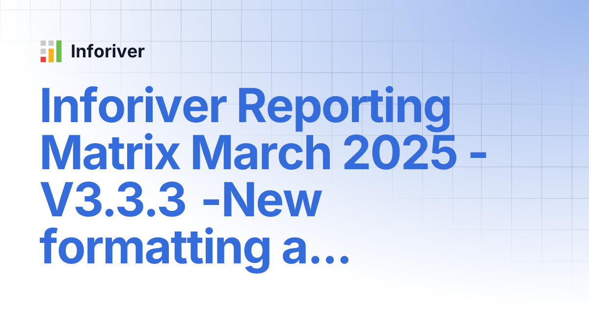 Inforiver Reporting Matrix March 2025 - V3.3.3 -New formatting and ...